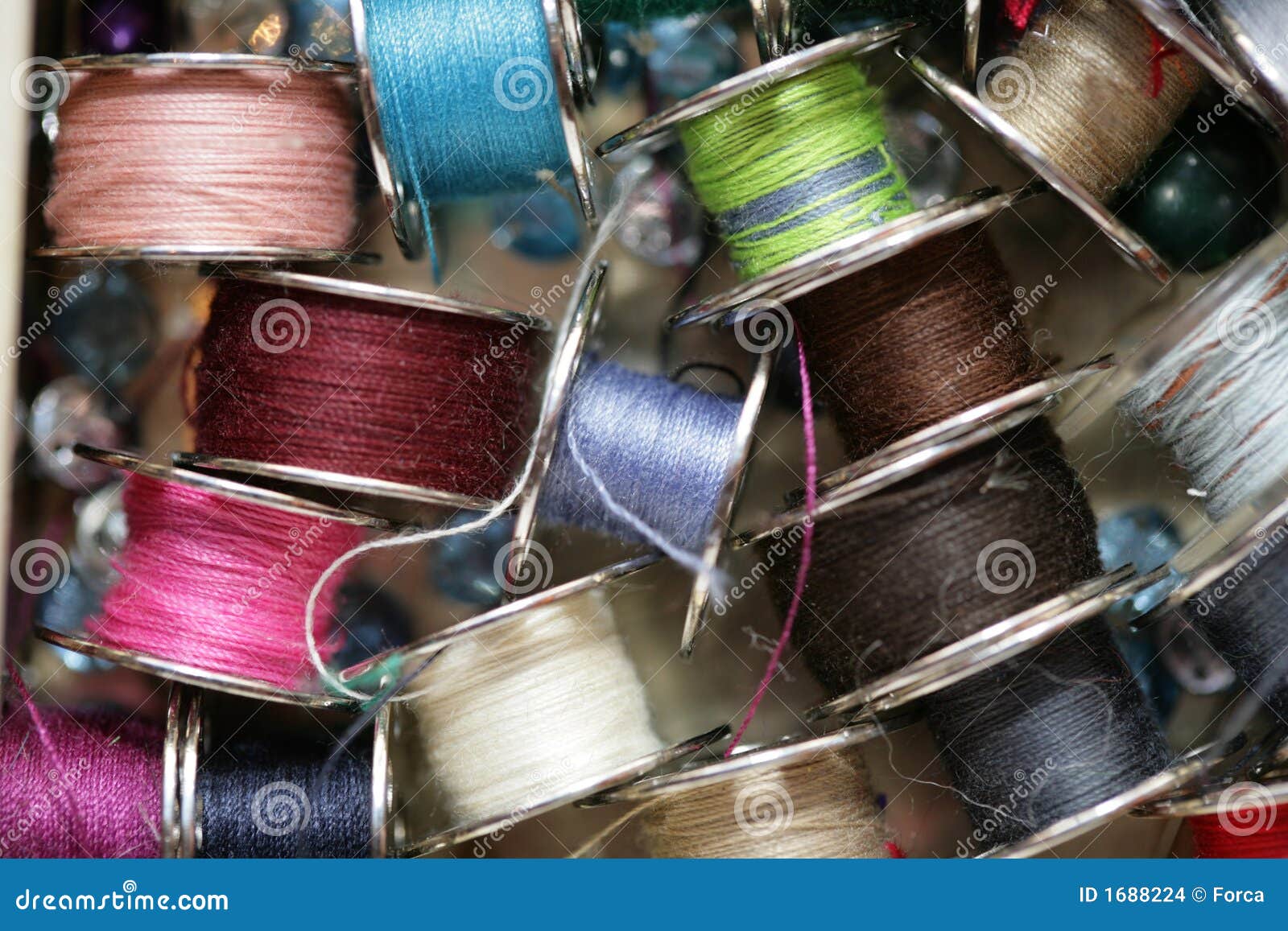 Colourful thread spools stock photo. Image of handicrafts - 1688224