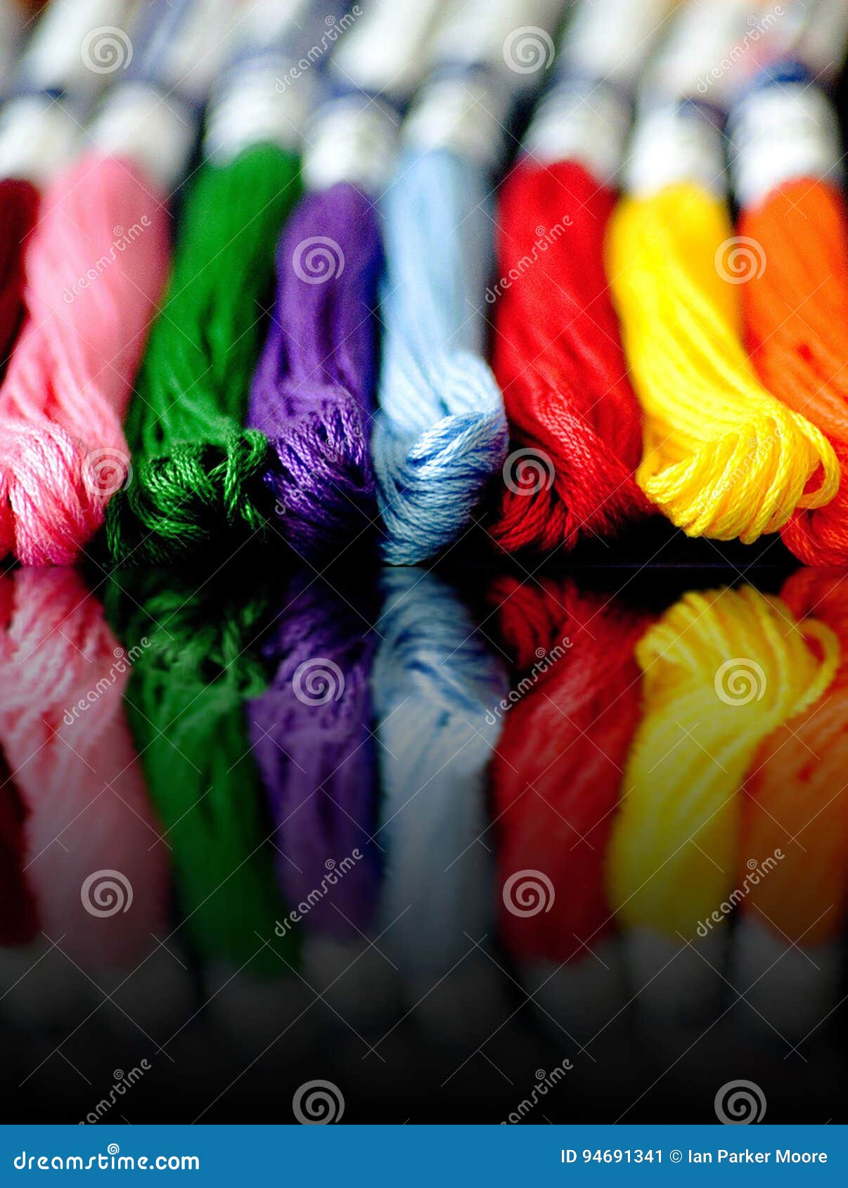 Colourful Threads stock image. Image of reflection, threads - 94691341