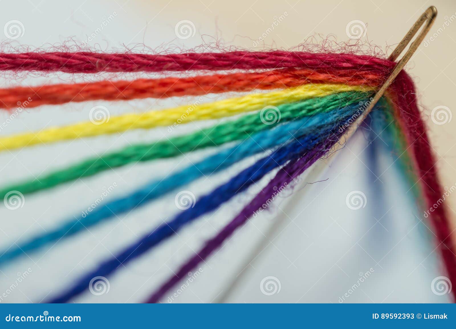 Colourful Threads in a Needle. Stock Image - Image of cloth, colored ...