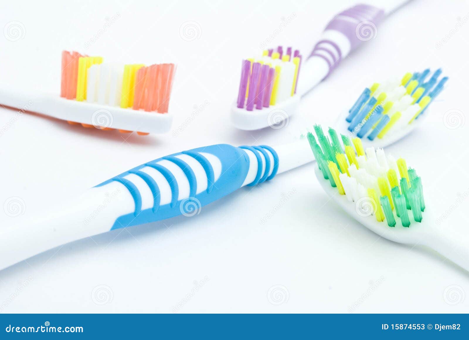Colourful toothbrushes stock image. Image of green, bristles - 15874553