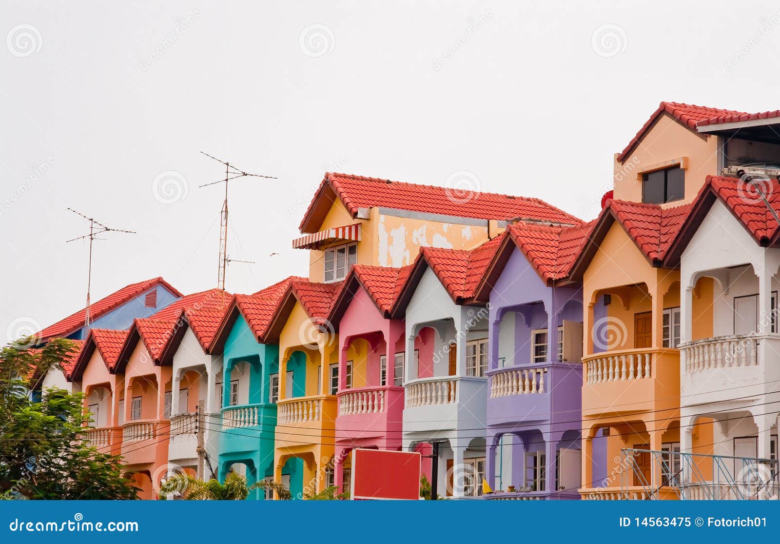 Colourful townhouse stock image. Image of private, modern - 14563475
