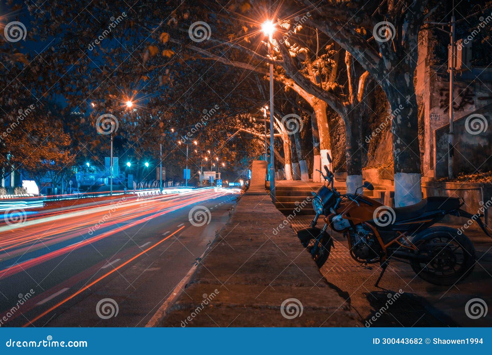Colourful Traffic Light Trails Stock Photo - Image of broadband, time ...