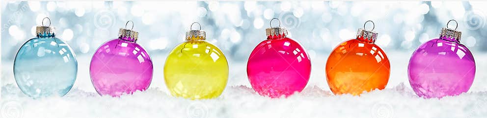 Colourful Translucent Christmas Baubles Stock Photo - Image of ...