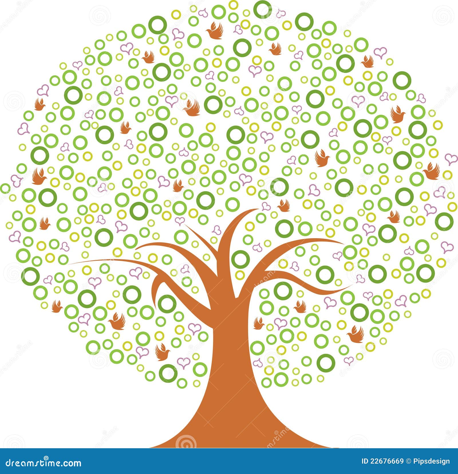 Colourful tree stock illustration. Illustration of shapes - 22676669