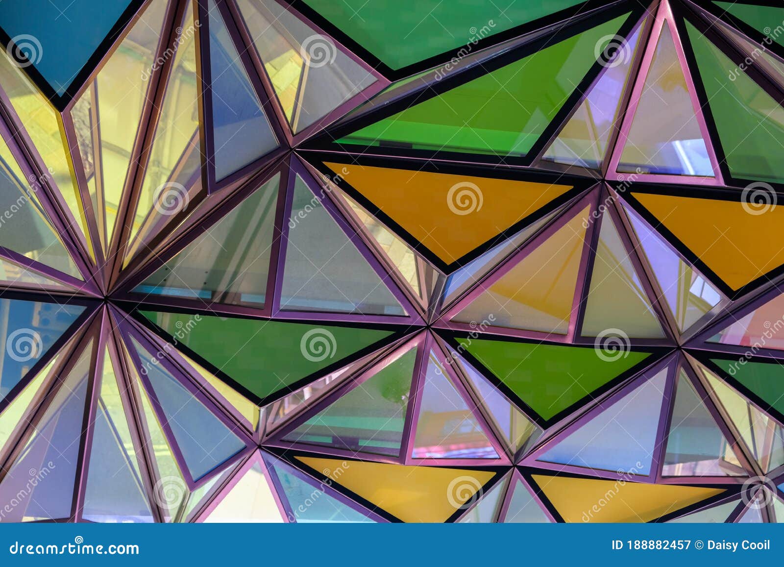 Colourful Triangular Patterned Glass Roof Stock Image - Image of ...