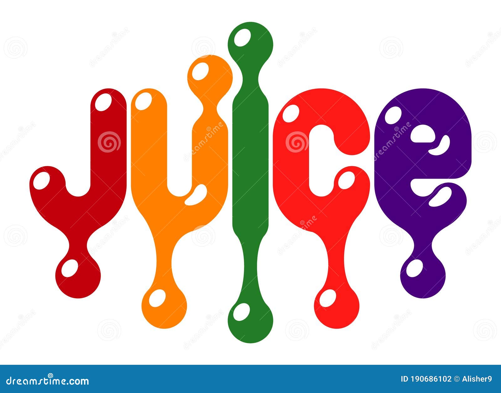Colourful Tropic Fruit Juice Text Design Pattern Stock Vector ...