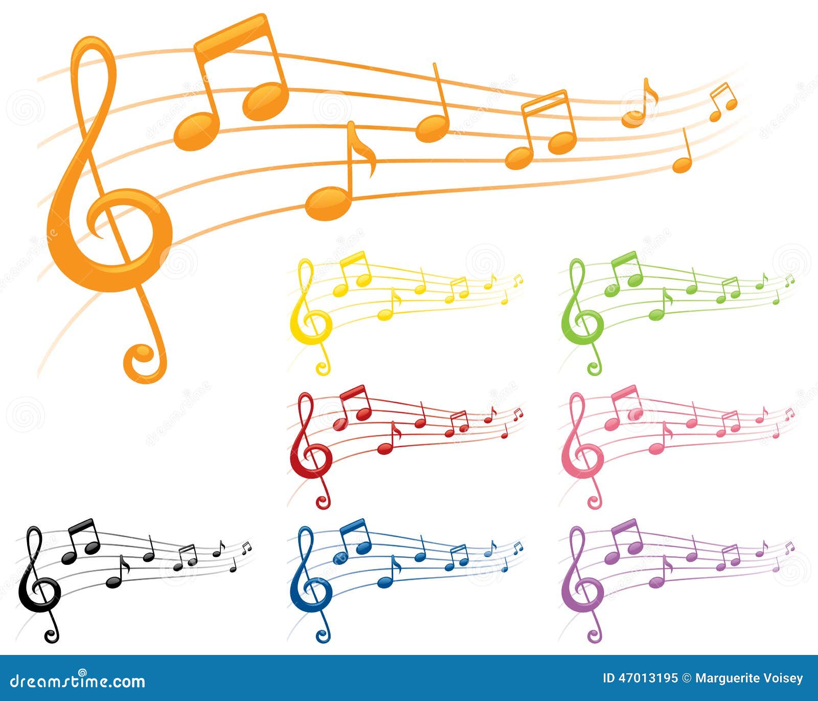Colourful Tunes stock vector. Illustration of quavers - 47013195