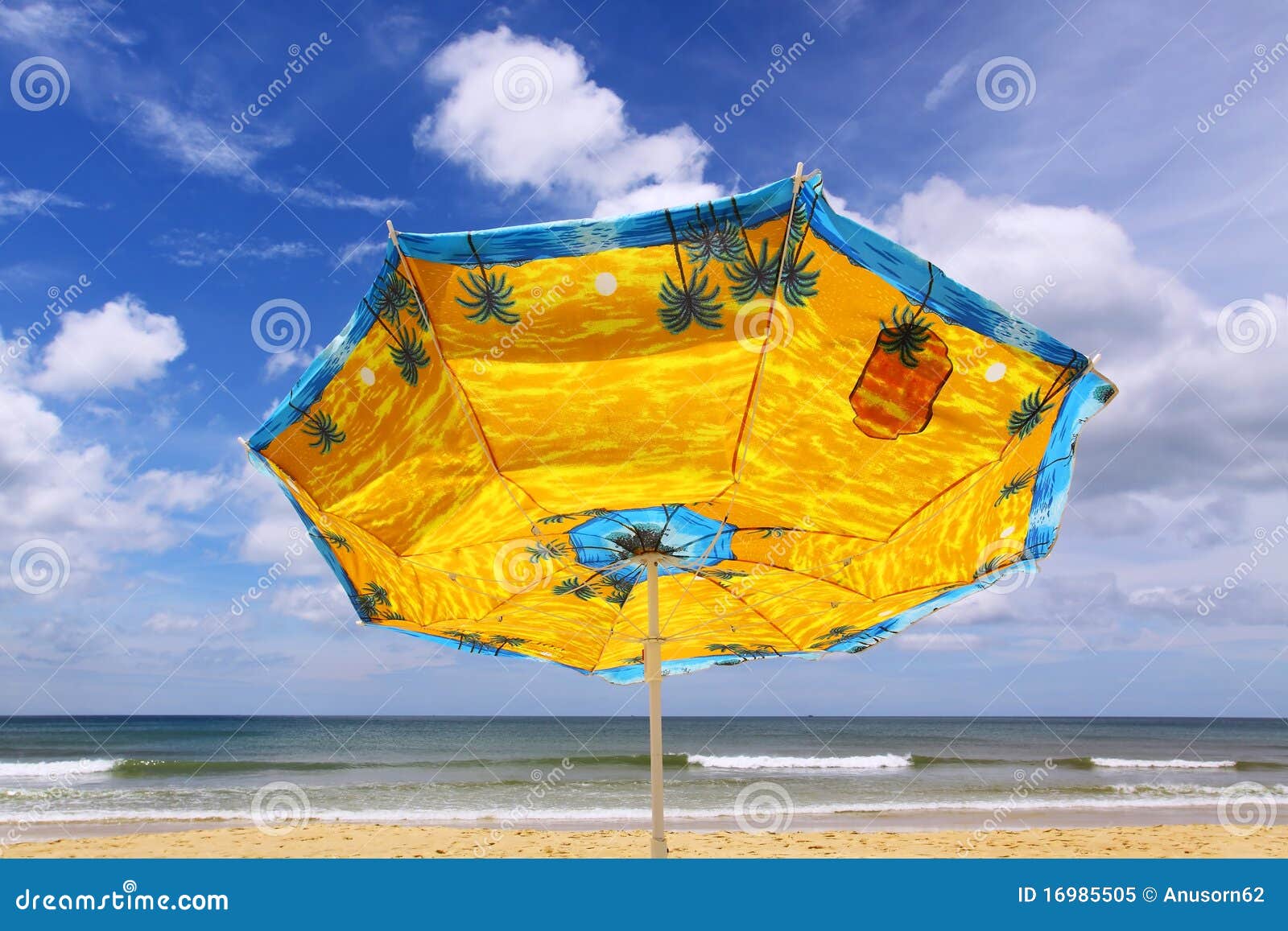 Colourful umbrella and sea stock image. Image of outside - 16985505