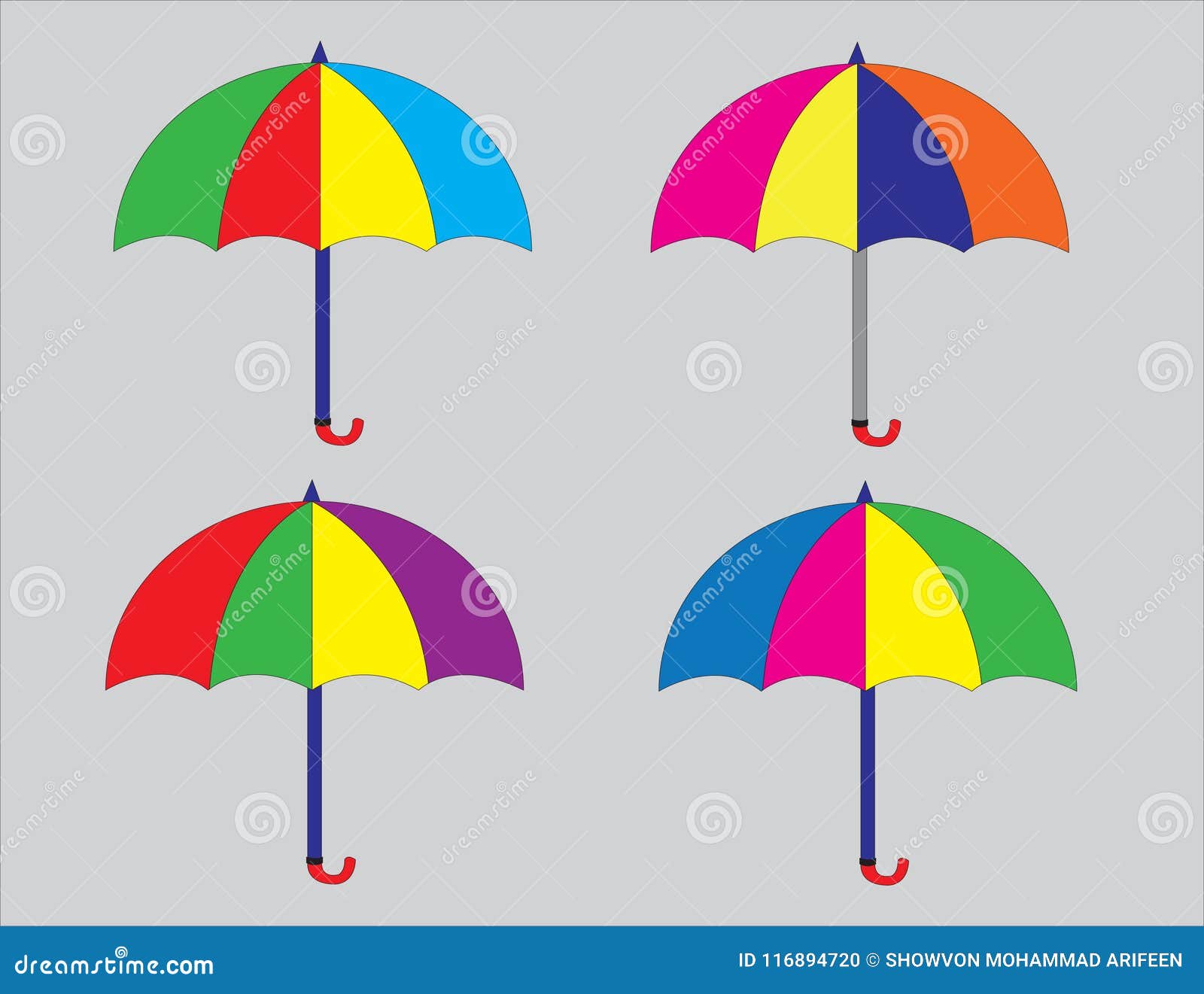 Colourful umbrella. stock illustration. Illustration of colourful ...