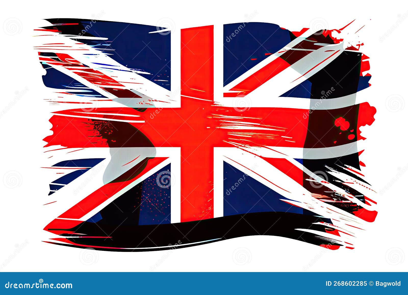 Colourful Union Jack Flag AI Illustration Stock Image - Image of ...