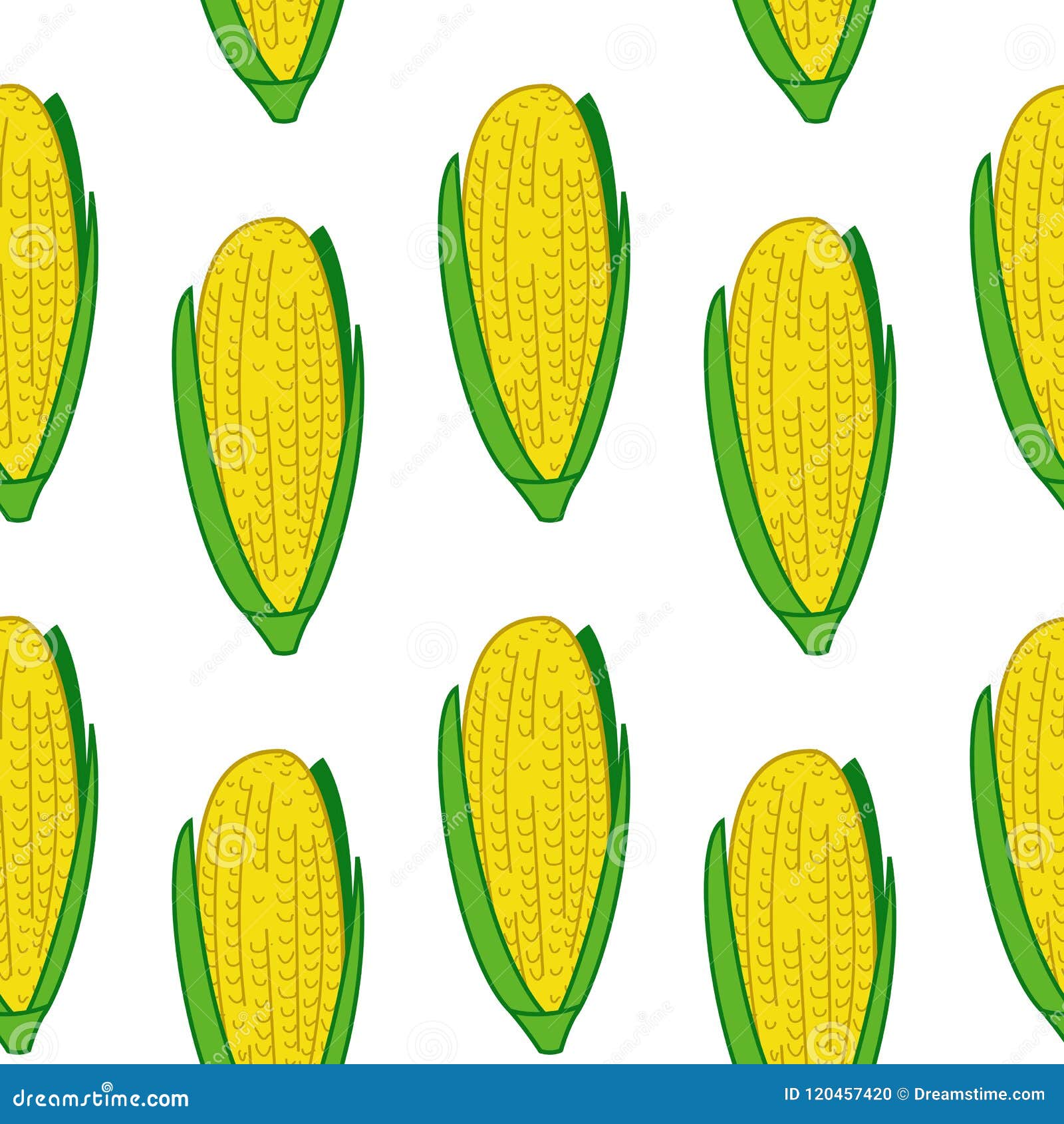 Corn seamless pattern stock vector. Illustration of seamless - 120457420
