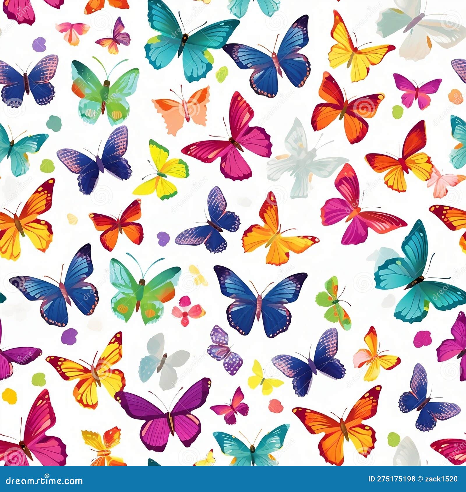 Colourful Vibrant Butterfly Pattern Illustration Stock Illustration ...