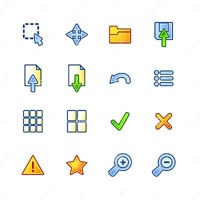 Colourful viewer icons stock vector. Illustration of rate - 2131292