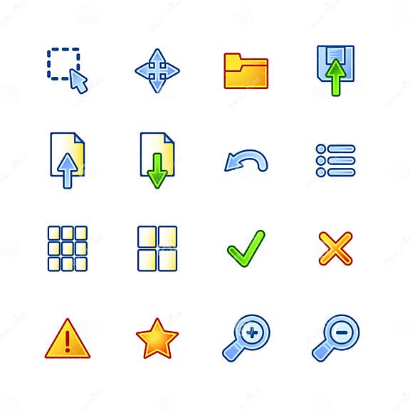 Colourful viewer icons stock vector. Illustration of rate - 2131292