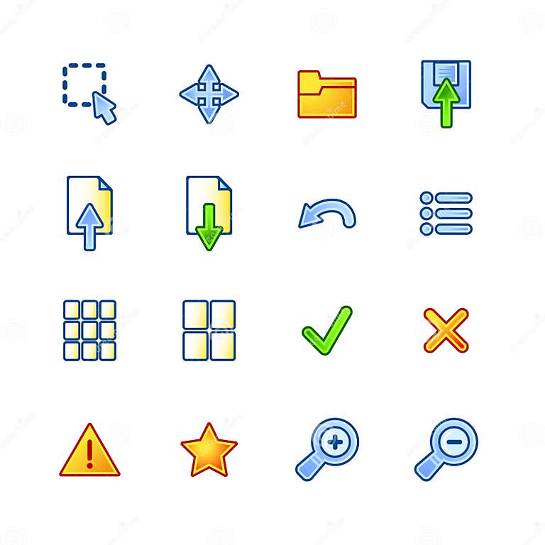 Colourful viewer icons stock vector. Illustration of rate - 2131292