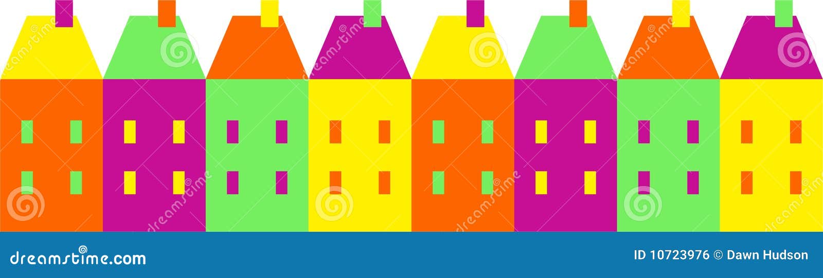 Colourful village stock vector. Illustration of buildings - 10723976