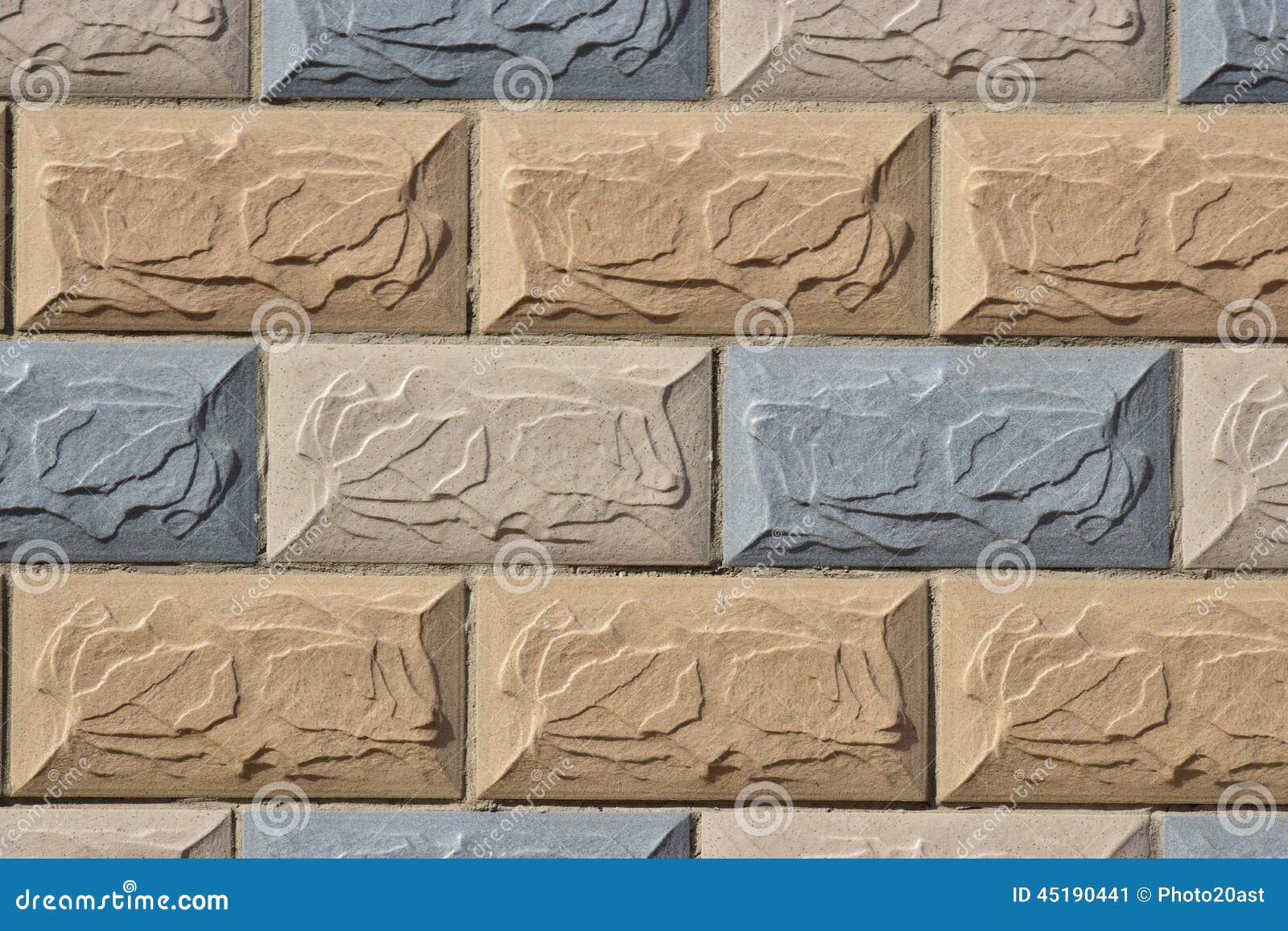 Colourful Wall Covered with Rectagonal Tiles Stock Image - Image of ...