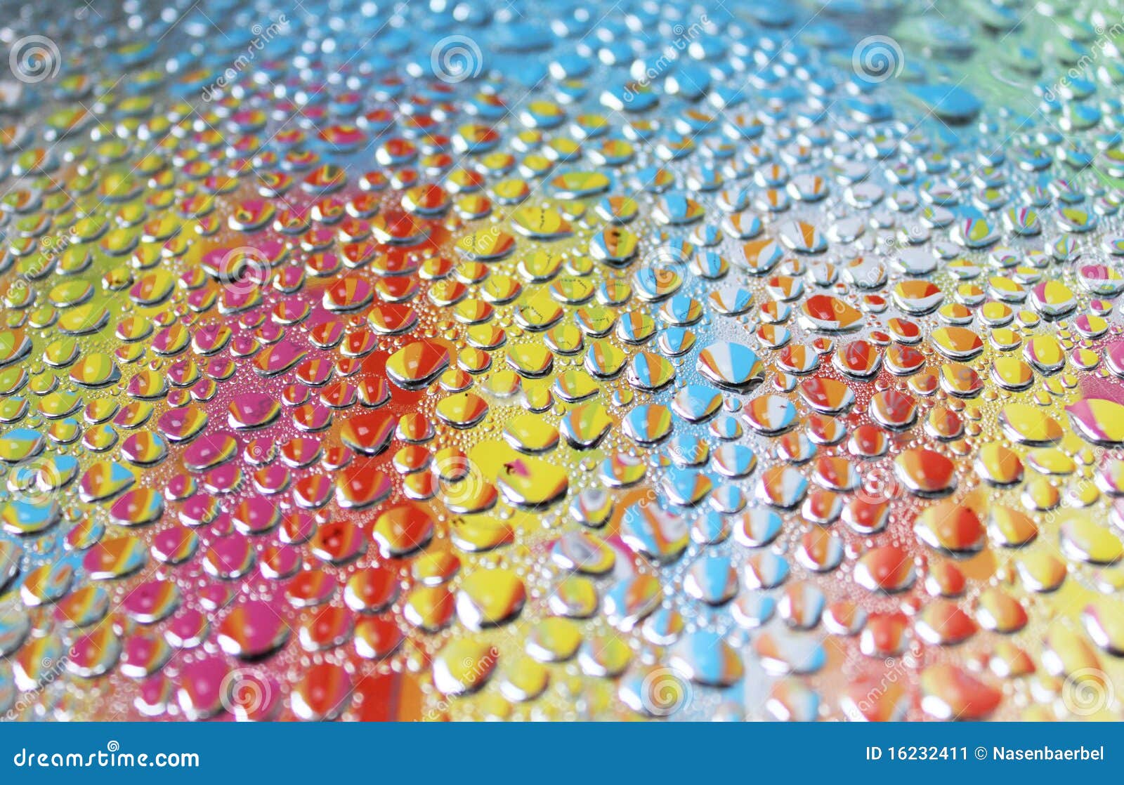 Colourful water drops stock image. Image of rainbow, individually ...
