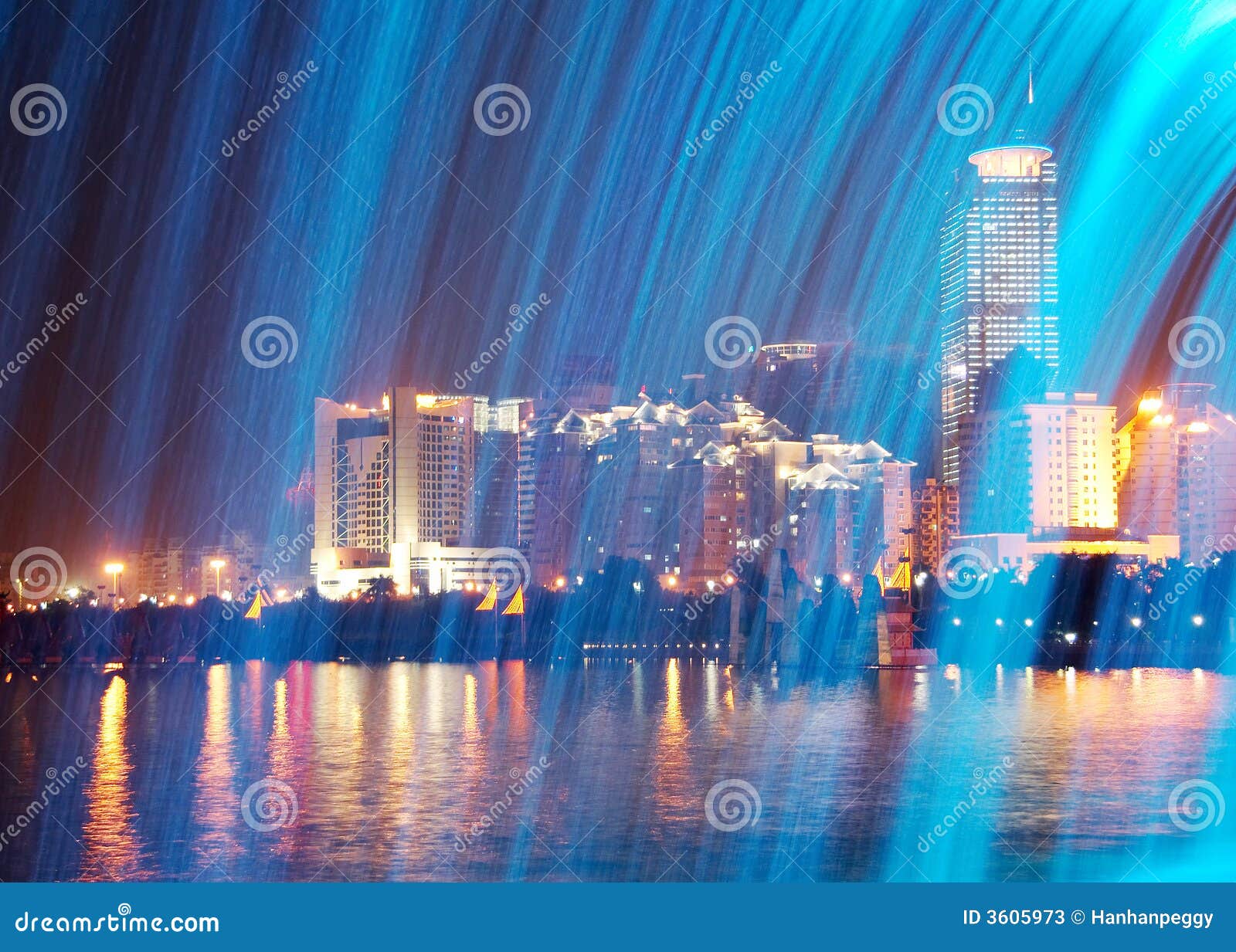 Colourful waterfall stock image. Image of evening, canal - 3605973