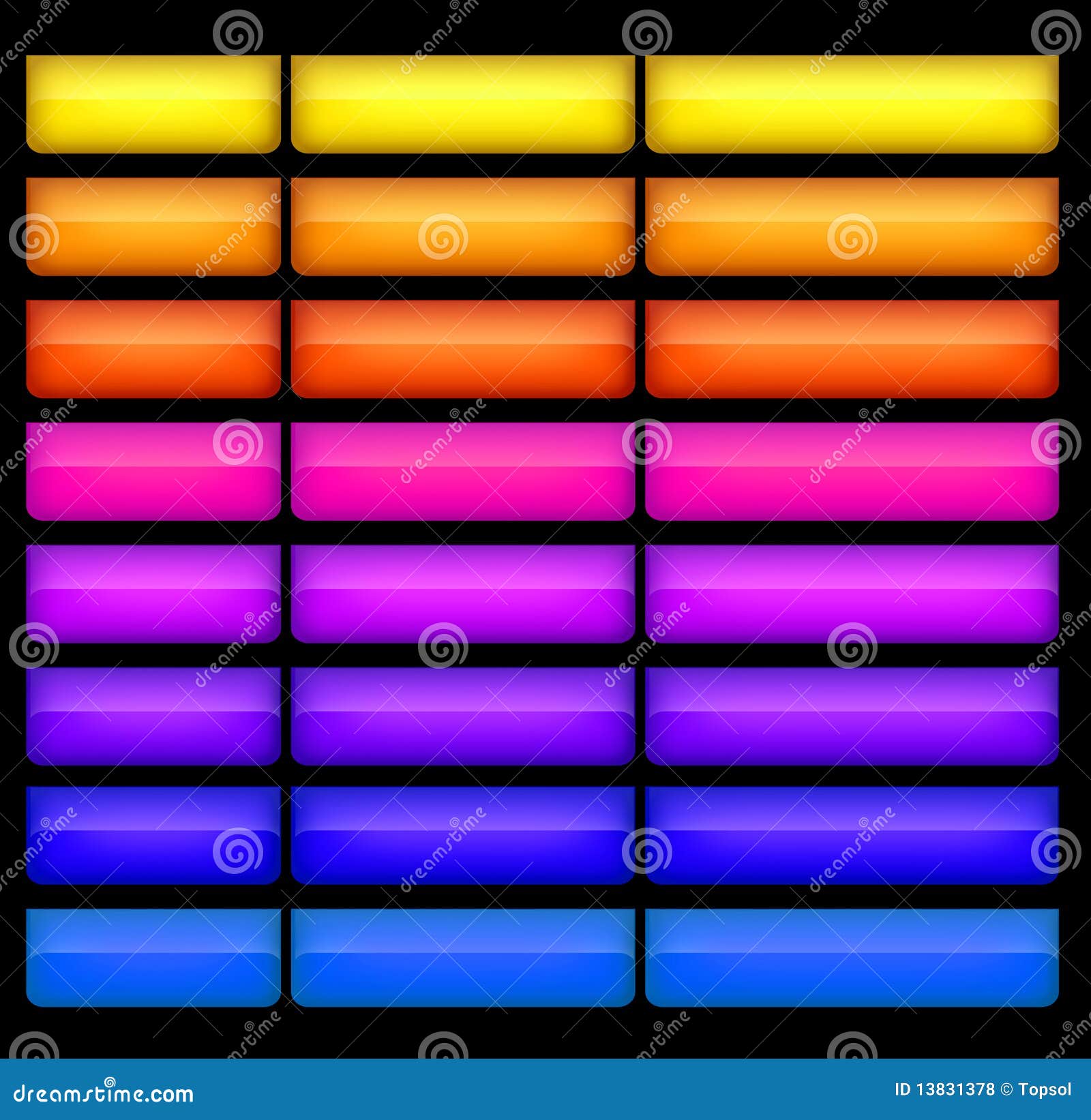Colourful web buttons stock illustration. Illustration of rainbow ...