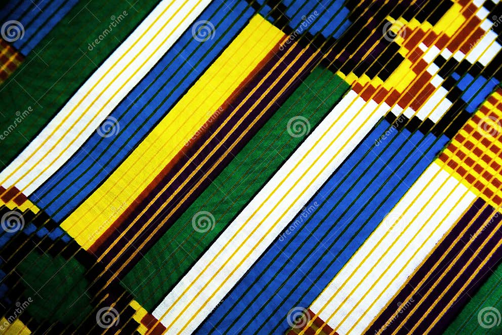 Colourful West African Pattern Textile Stock Image - Image of ...