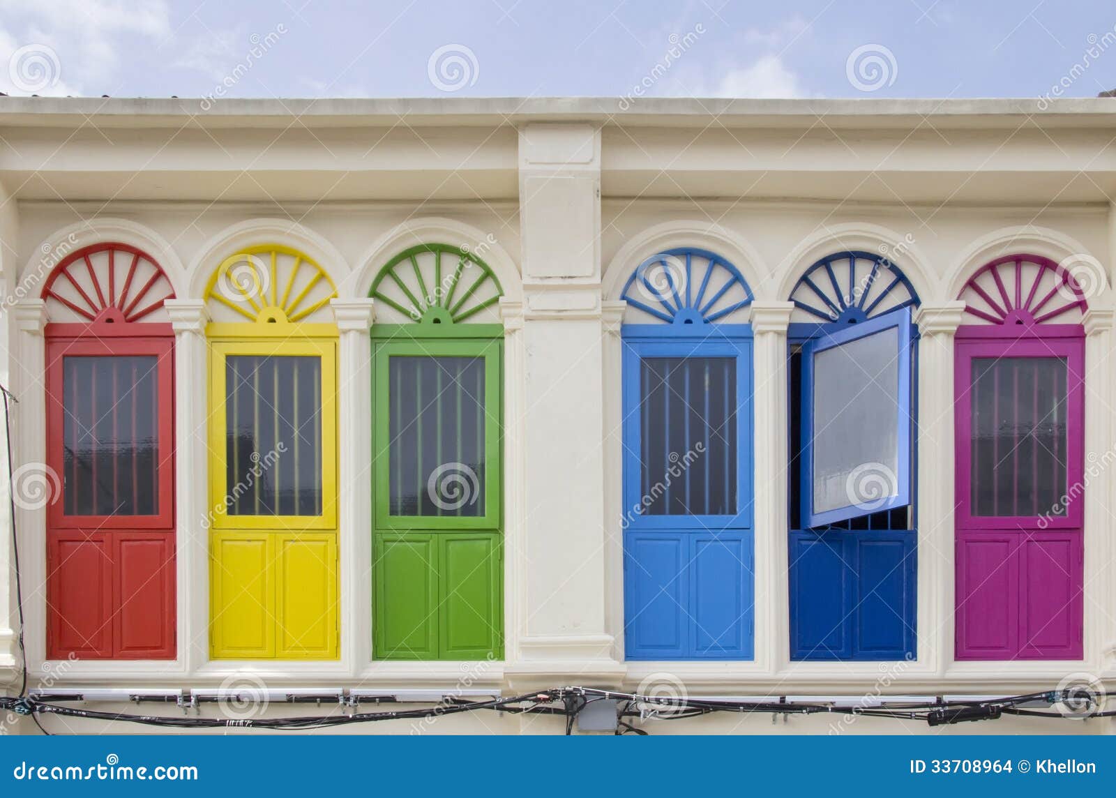 Colourful windows stock photo. Image of thailand, architecture - 33708964