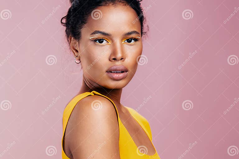 Colourful Woman Make Up Beauty Face African Stock Image Image Of