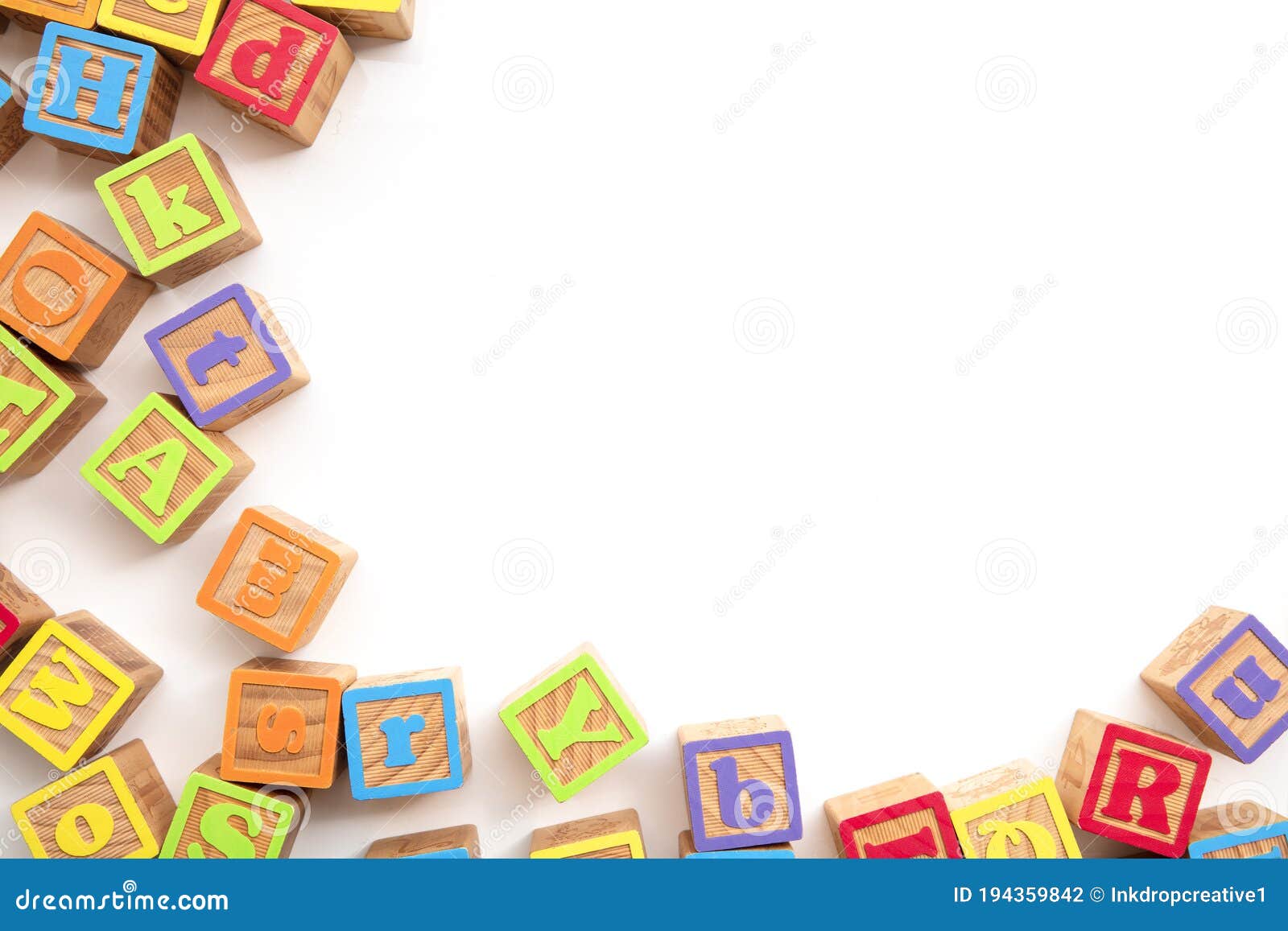 Colourful Wooden ABC Alphabet Baby Development Blocks Stock Photo ...