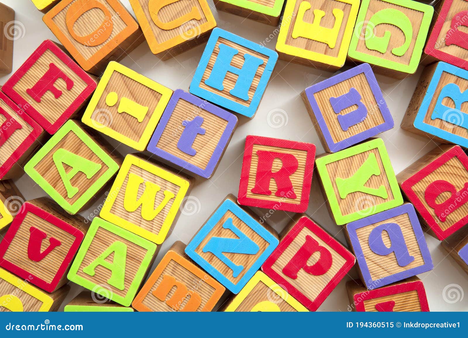 Colourful Wooden ABC Alphabet Baby Development Blocks Stock Image ...