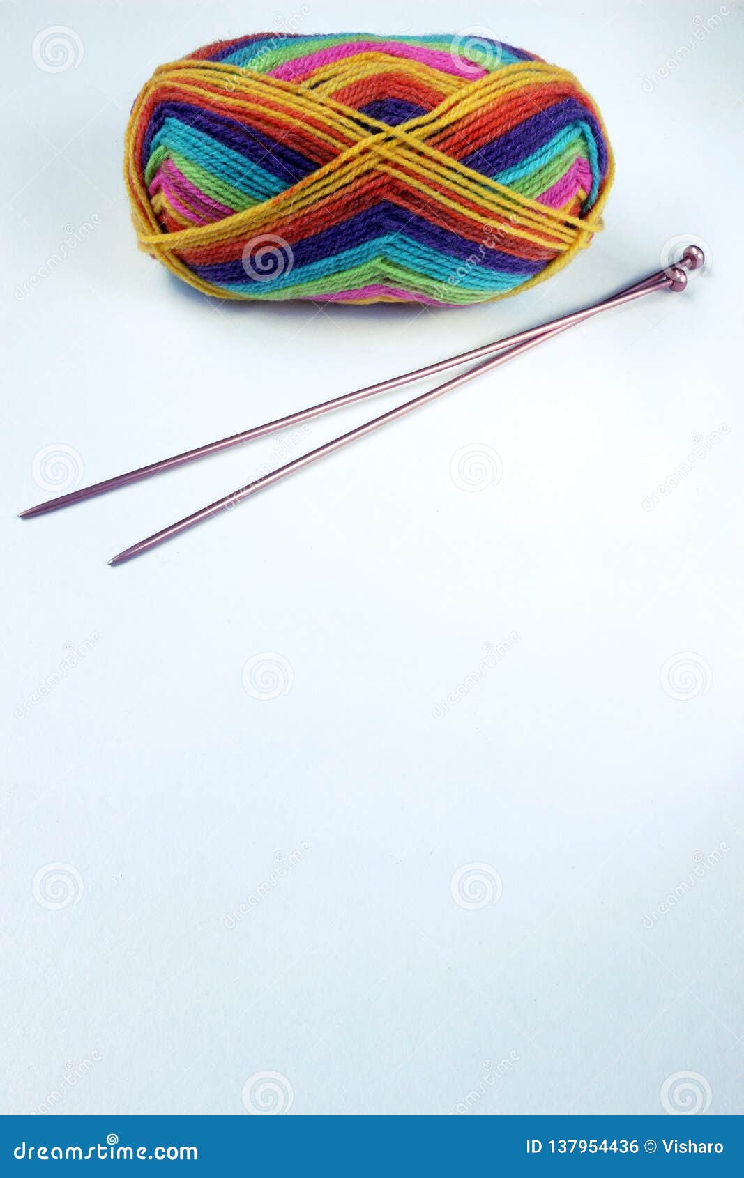 Wool and Knitting Needles stock photo. Image of colors - 137954436