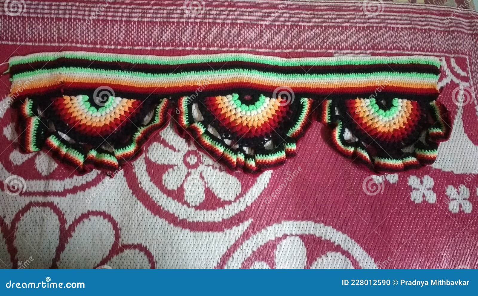 Colourful Wool Toran Design Stock Photo - Image of flower, pink: 228012590