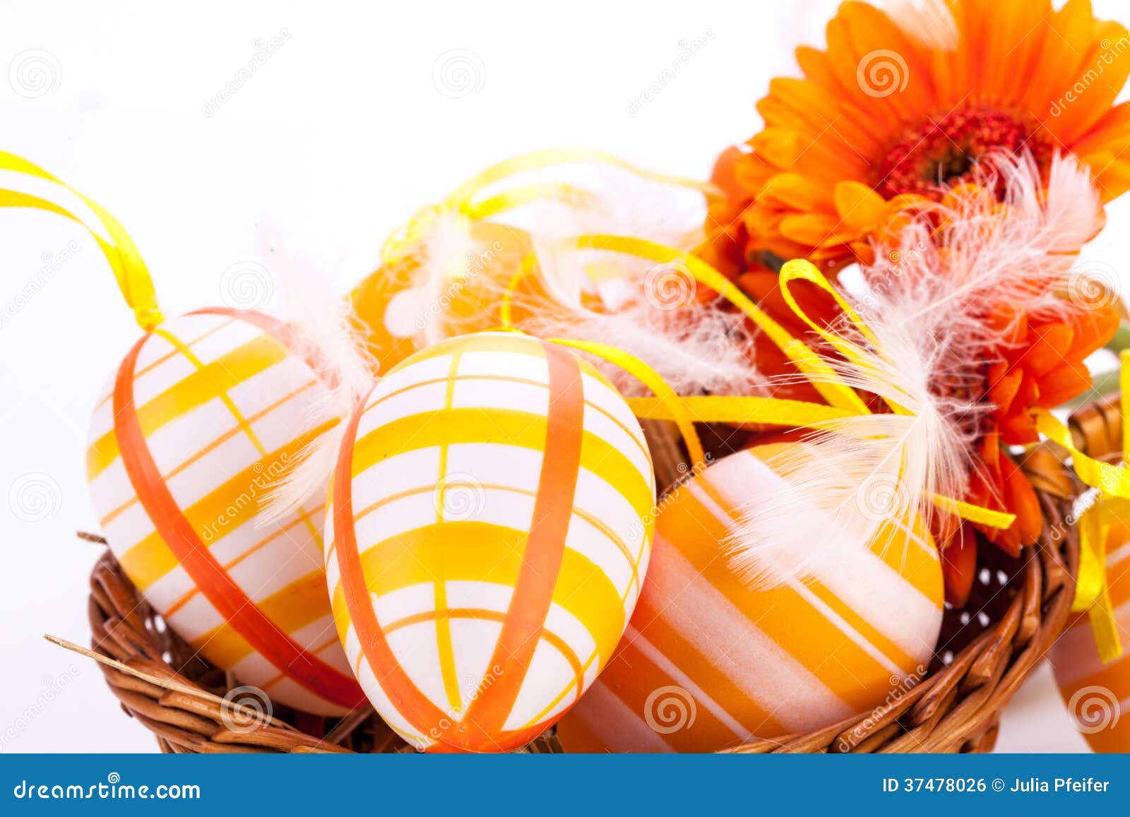 Colourful Yellow Decorated Easter Eggs Stock Photo - Image of copyspace ...