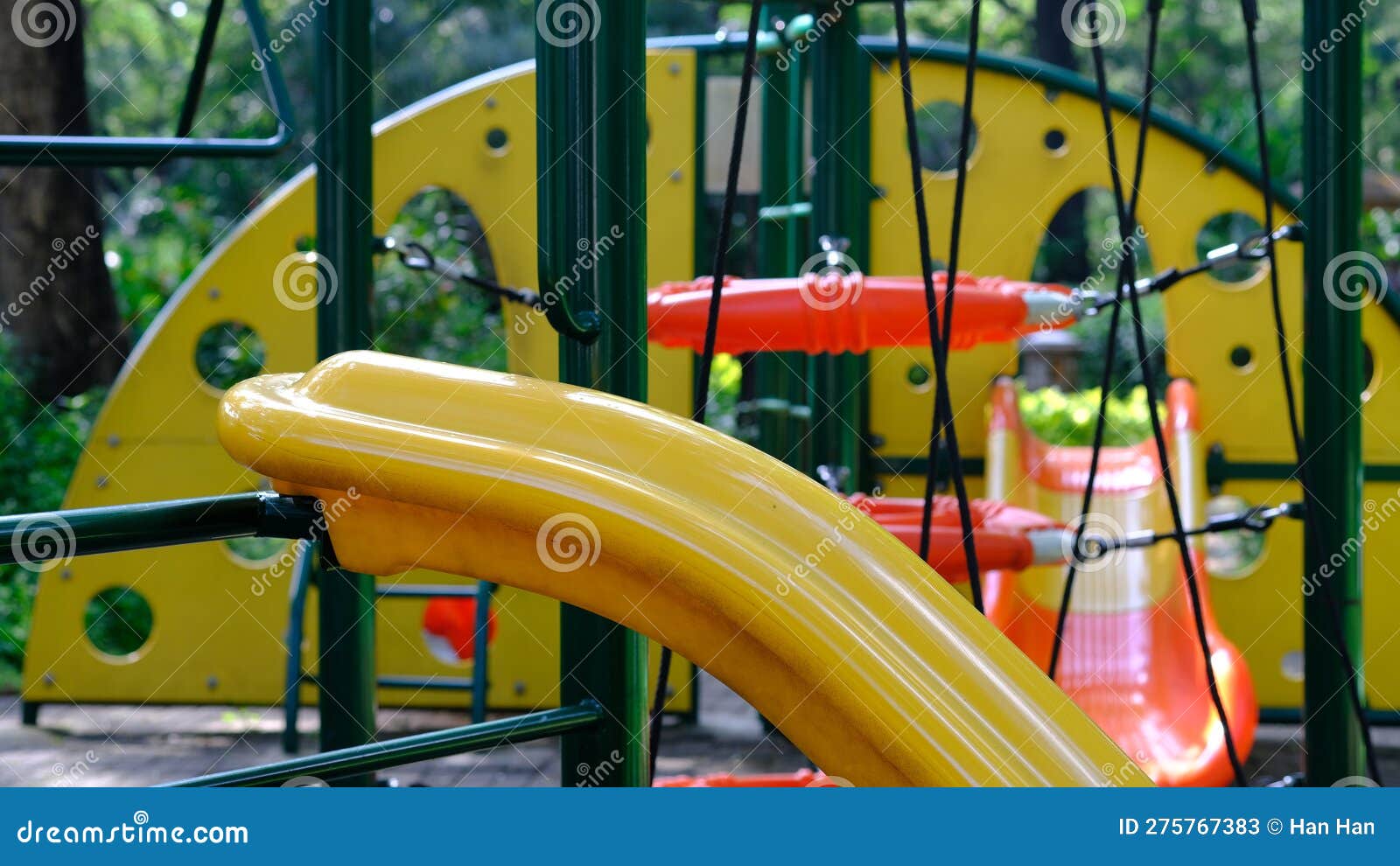 Colourfull Children Playground on a Park. Stock Image - Image of game ...