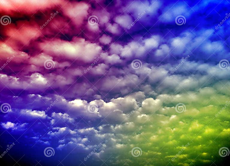 Colourfull Clouds in the Sky with Sun Light Effect. Stock Image - Image ...
