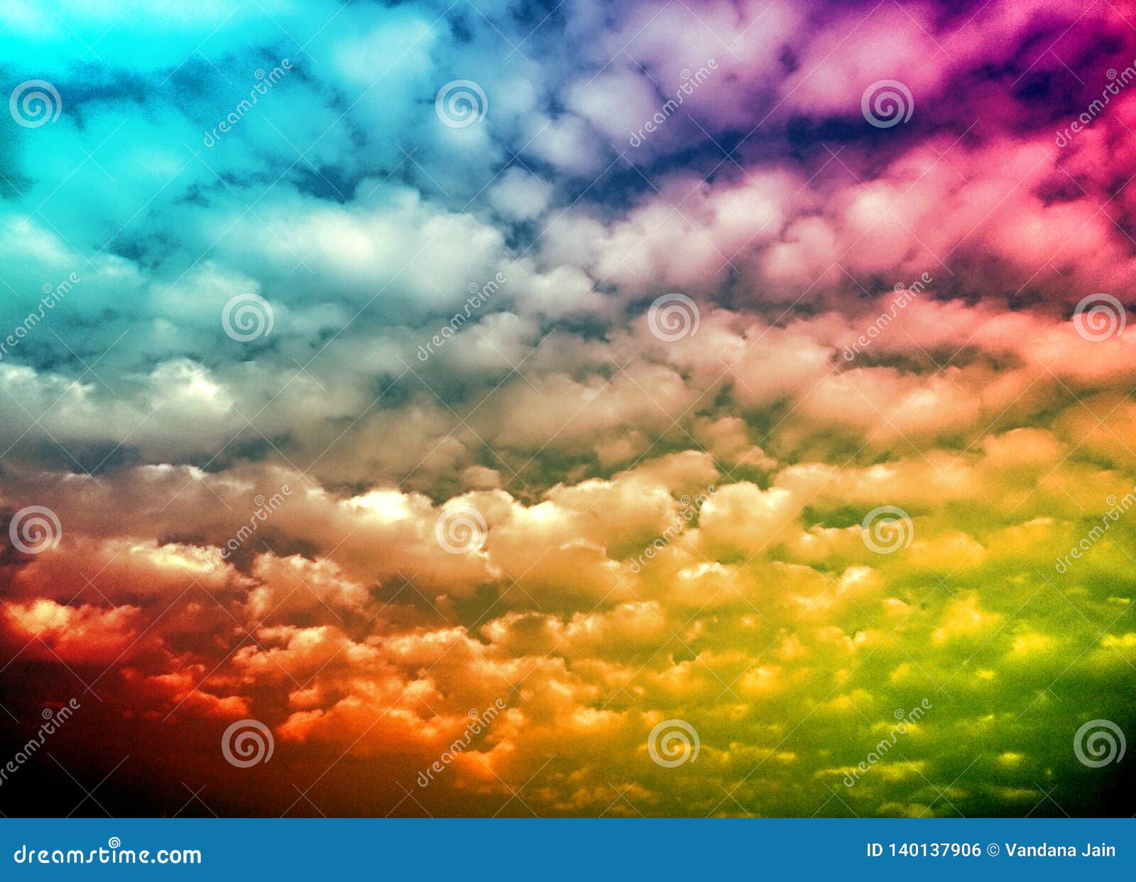 Colourfull Clouds in the Sky with Sun Light Effect. Stock Photo - Image ...