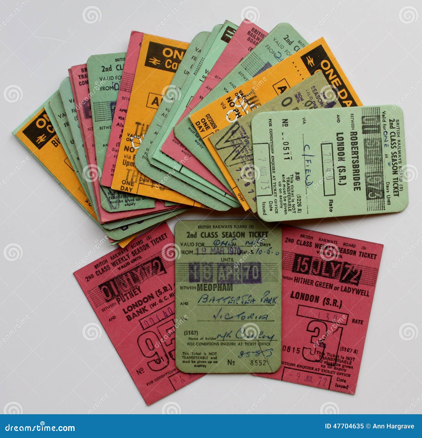A Colourfull Collection of British Railway Tickets Stock Image - Image ...