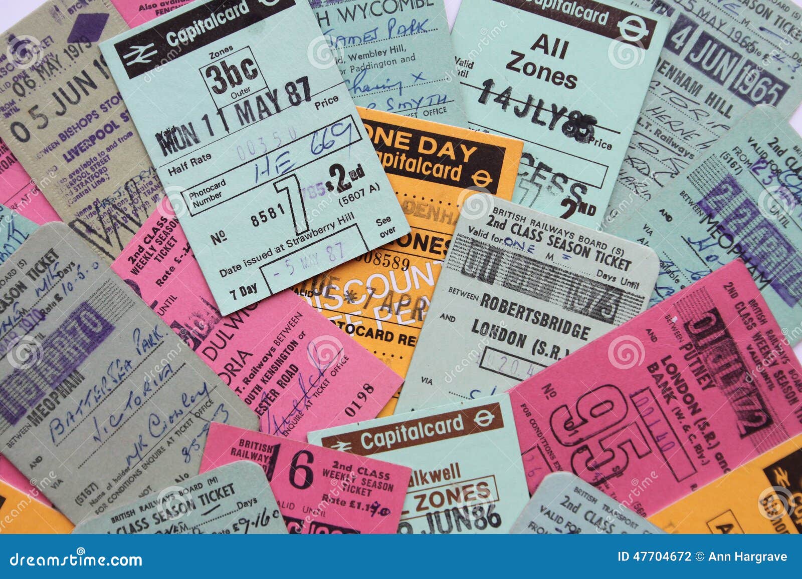 A Colourfull Collection of British Railway Tickets Stock Photo - Image ...
