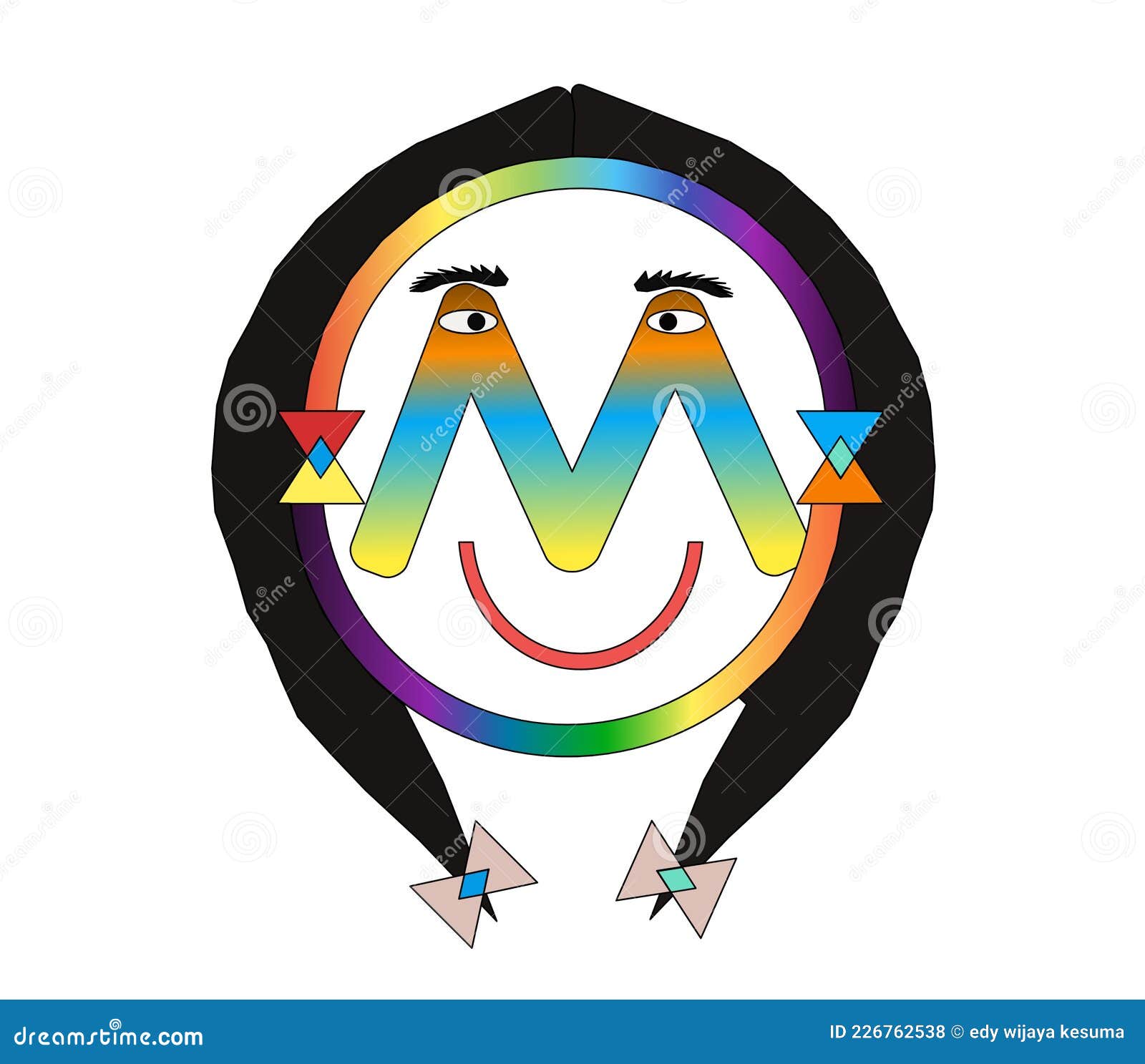 Colourfull M Logo with Lady Face Look. Simple Logo Design. Unique and ...
