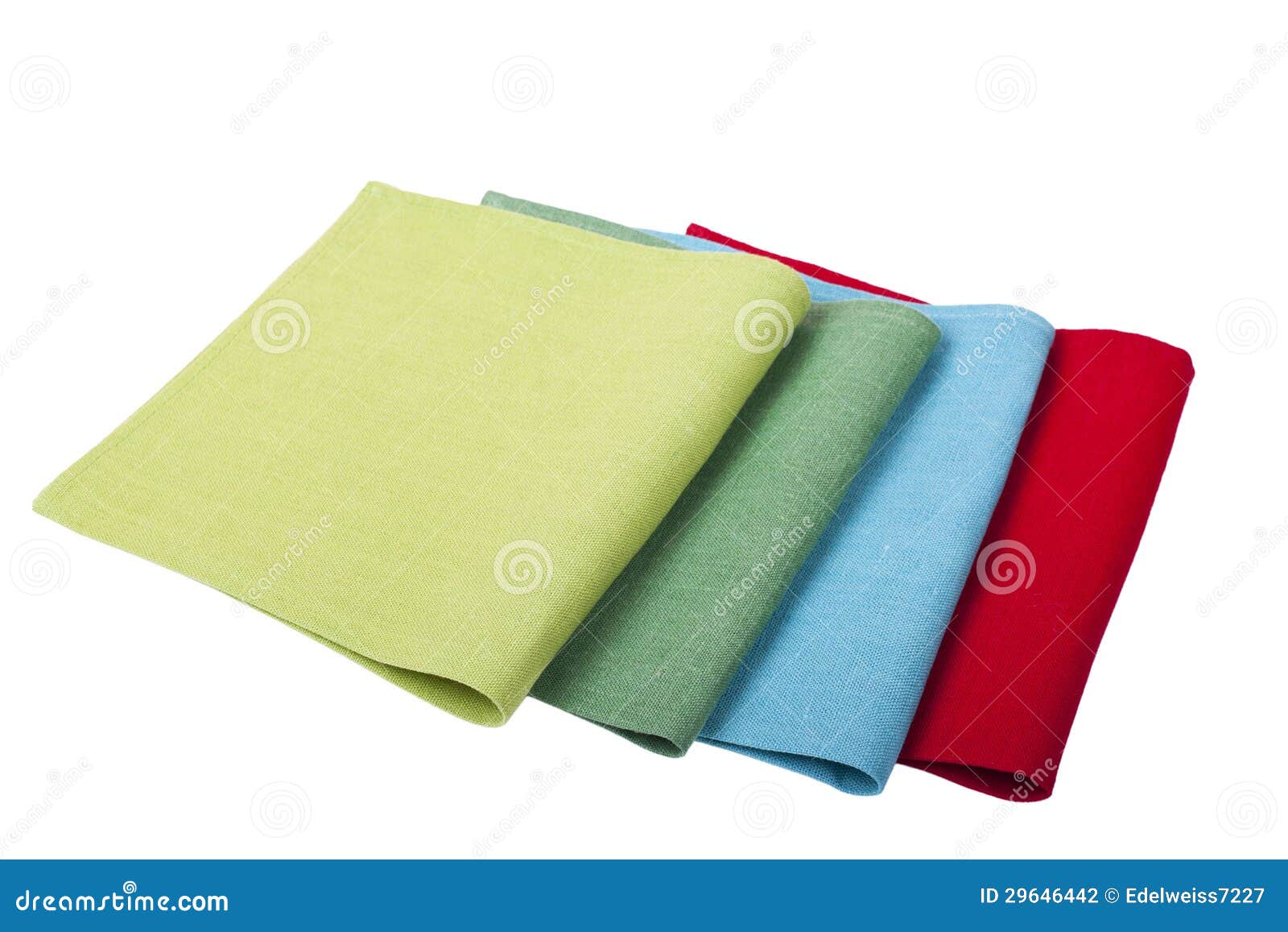 Colourfull Table Napkins on White Background Isolated Stock Photo ...