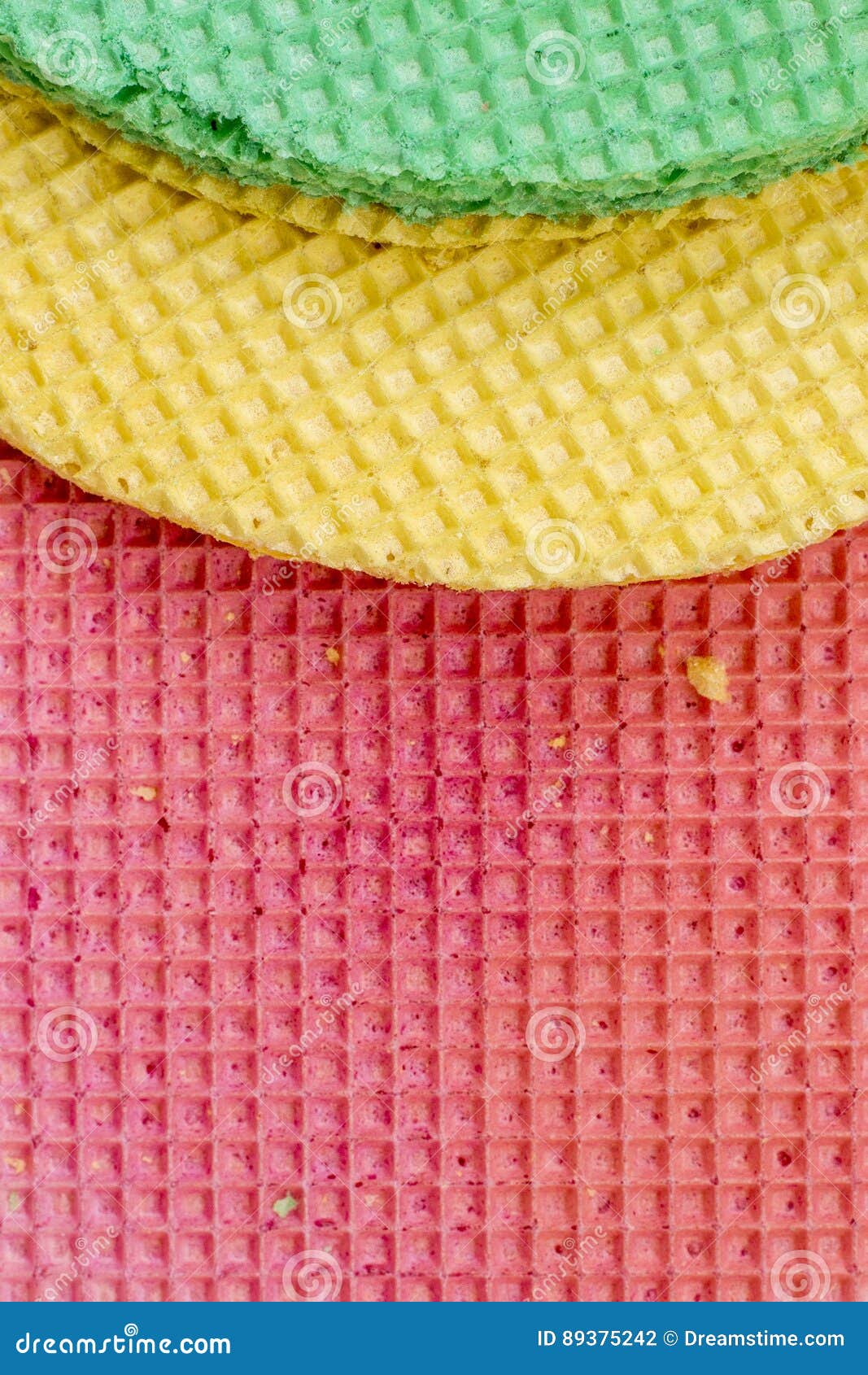 Colourfull Waffles. Textured Abstract Background. Close Up. Flat Lay ...