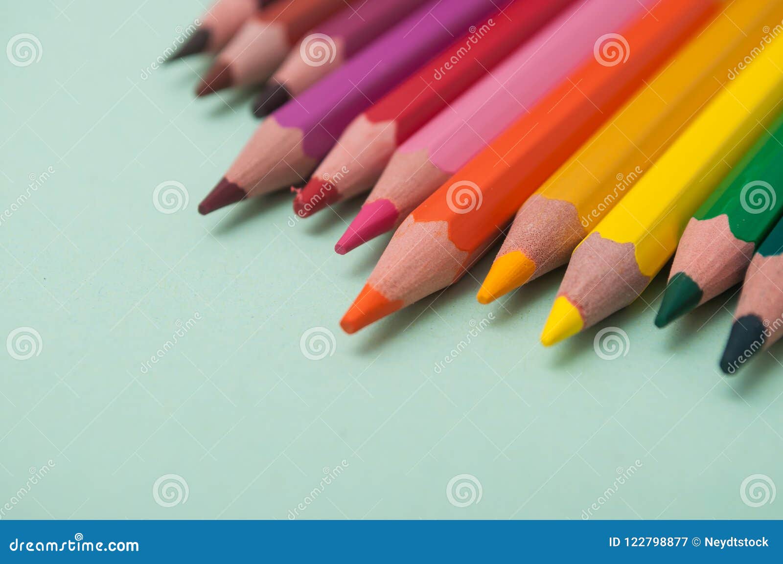 Colouring Pencils on Color Background Stock Image - Image of palette ...
