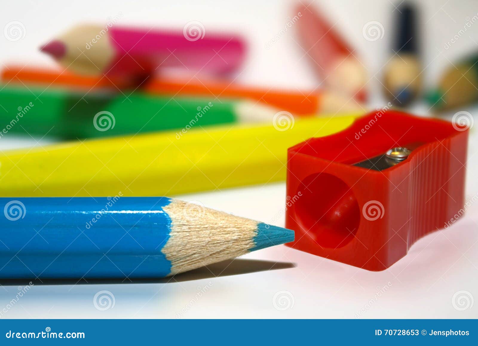 Colouring Pencils and Pencil Sharperner Stock Image - Image of random ...