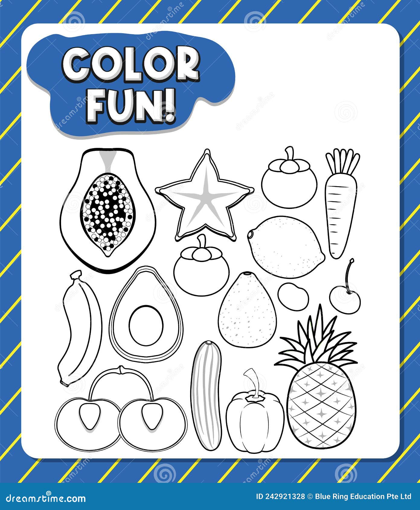 Colouring Worksheet for Student Stock Vector - Illustration of ...