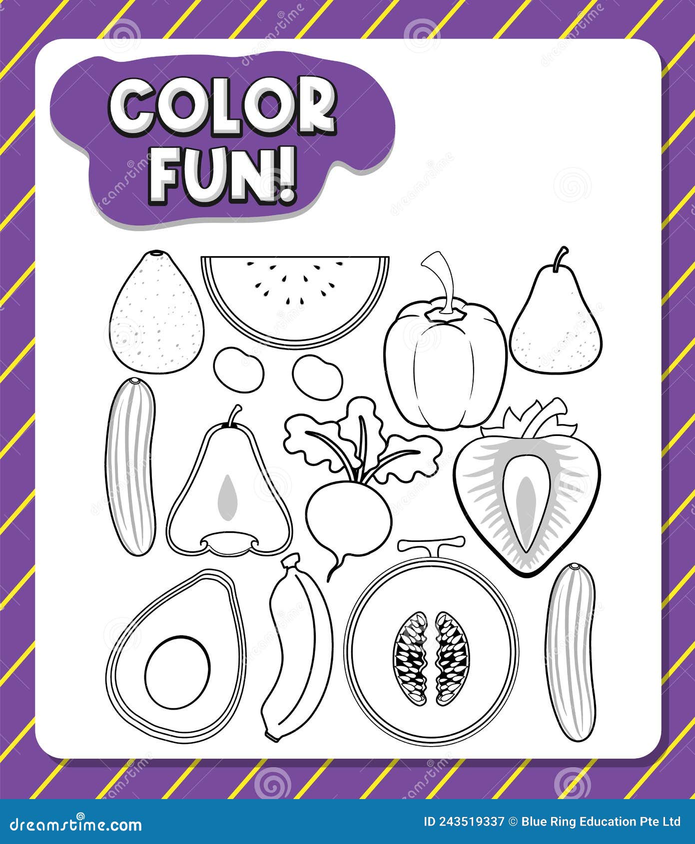 Colouring Worksheet For Student Vector Illustration | CartoonDealer.com ...