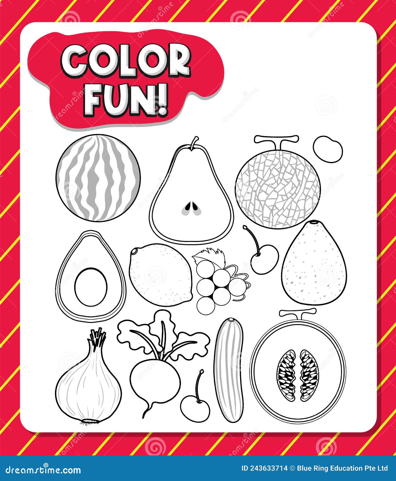 Colouring Worksheet For Student Cartoon Vector | CartoonDealer.com ...
