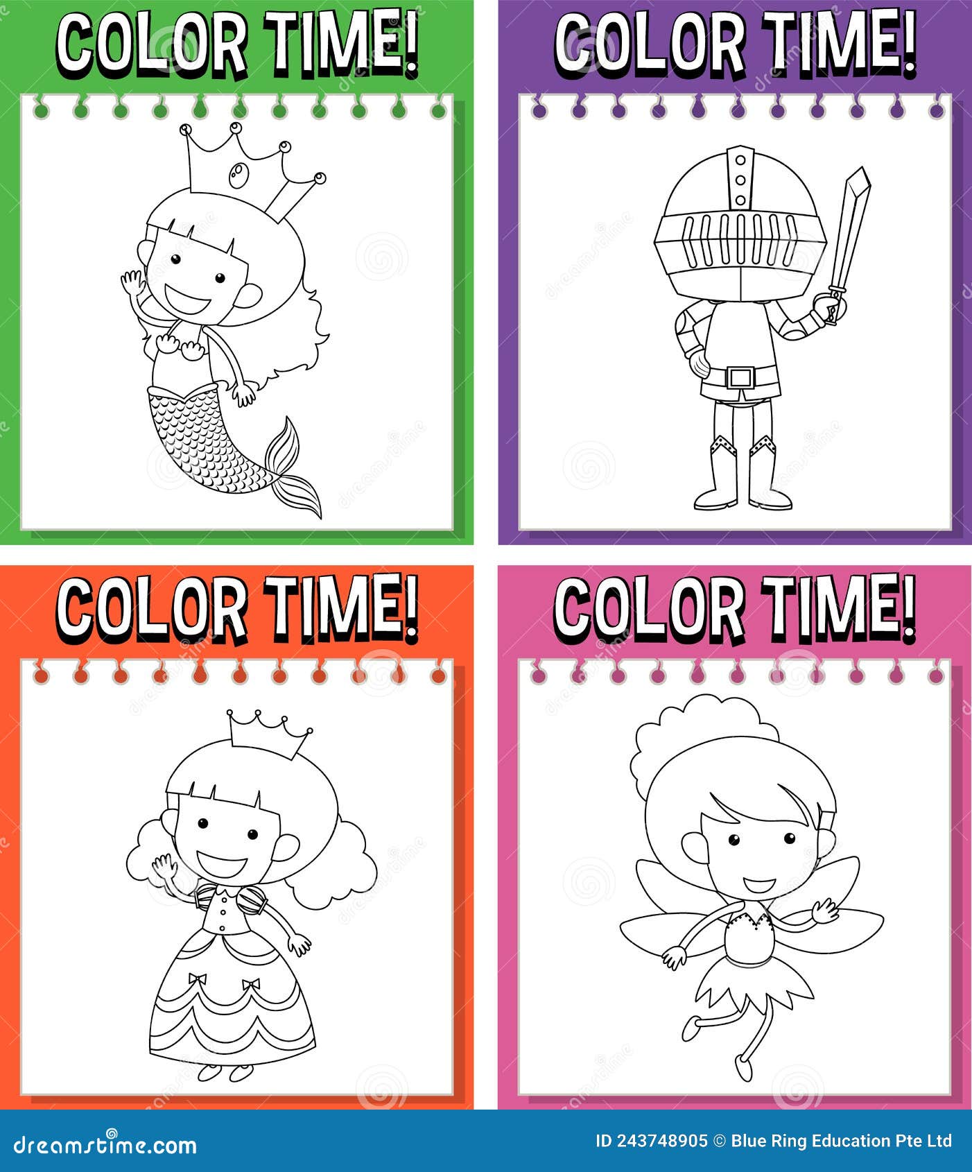 Colouring Worksheet for Student Stock Vector - Illustration of action ...