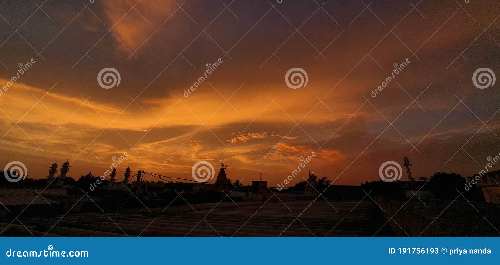 Colours of evening stock image. Image of sunrise, horizon - 191756193