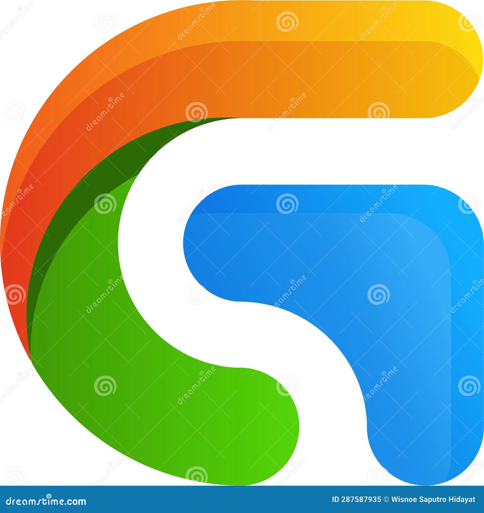 3 Colours of Letter G Logo Design Stock Vector - Illustration of ...