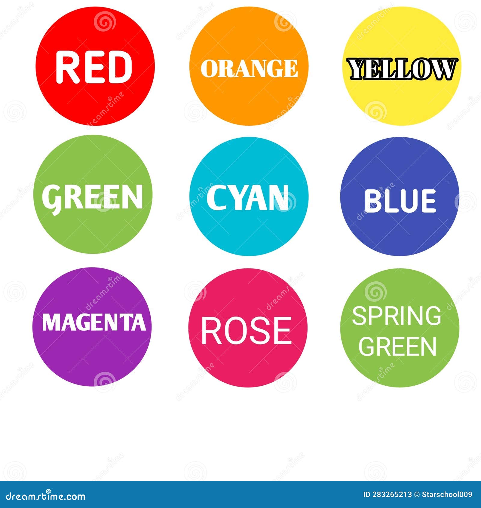 Colours name round stamp. stock illustration. Illustration of ...