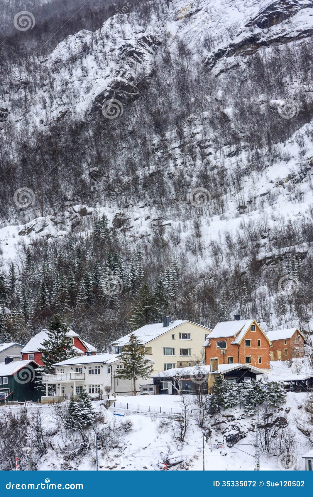 Colours in the snow stock photo. Image of snow, buildings - 35335072